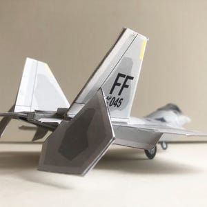 Papercraft Kit Simple F-22 Raptor Airplane 3d Paper Model Crafting Kit ...