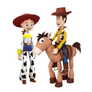 Papercraft Woody Jessie Bullseye Toy Story 3d Paper Model Crafting Kit ...