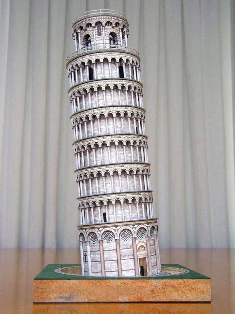 Papercraft Kit Leaning Tower of Pisa Italy Bell Tower 3d Paper Model ...