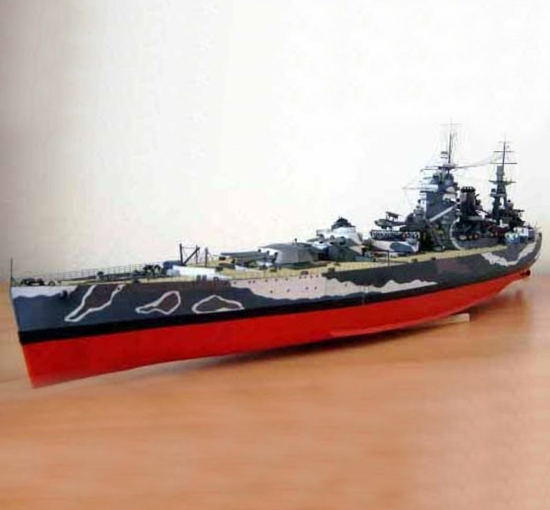 Papercraft Kit HMS Rodney Battleship 3d Paper Model Crafting Kit PDF ...
