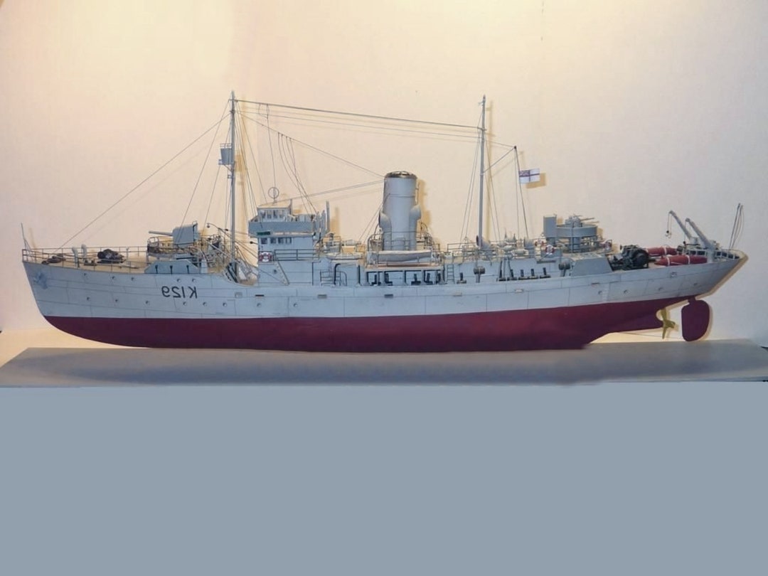Papercraft Kit HMCS Agassiz Corvette Ship 3d Paper Model Crafting Kit ...