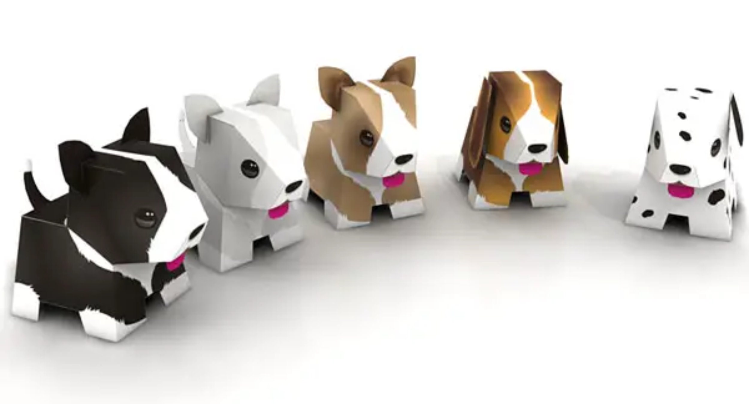 Papercraft Kit Puppies 3d Paper Model Crafting Kit PDF Plans to Print ...