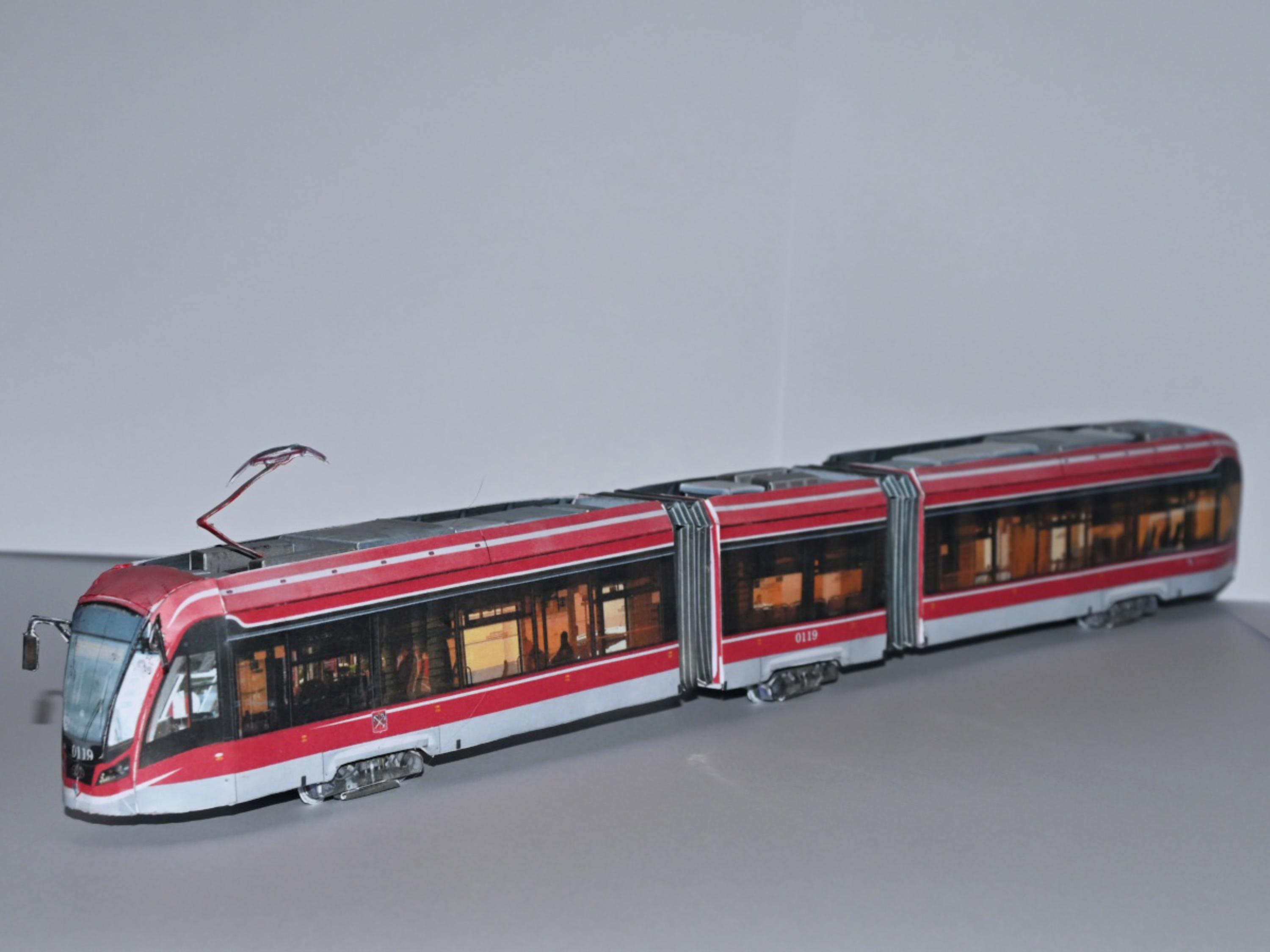 Papercraft Kit Streetcar Civilian Vehicle Citybus 3d Paper Model ...