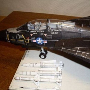 Papercraft Kit F-14 Tomcat Airplane 3d Paper Model Crafting Kit PDF ...
