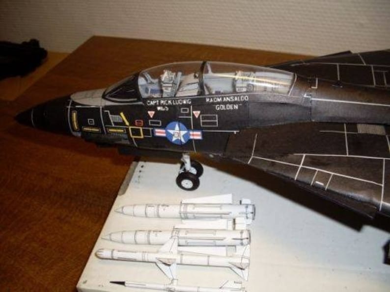 Papercraft Kit F-14 Tomcat Airplane 3d Paper Model Crafting Kit PDF ...