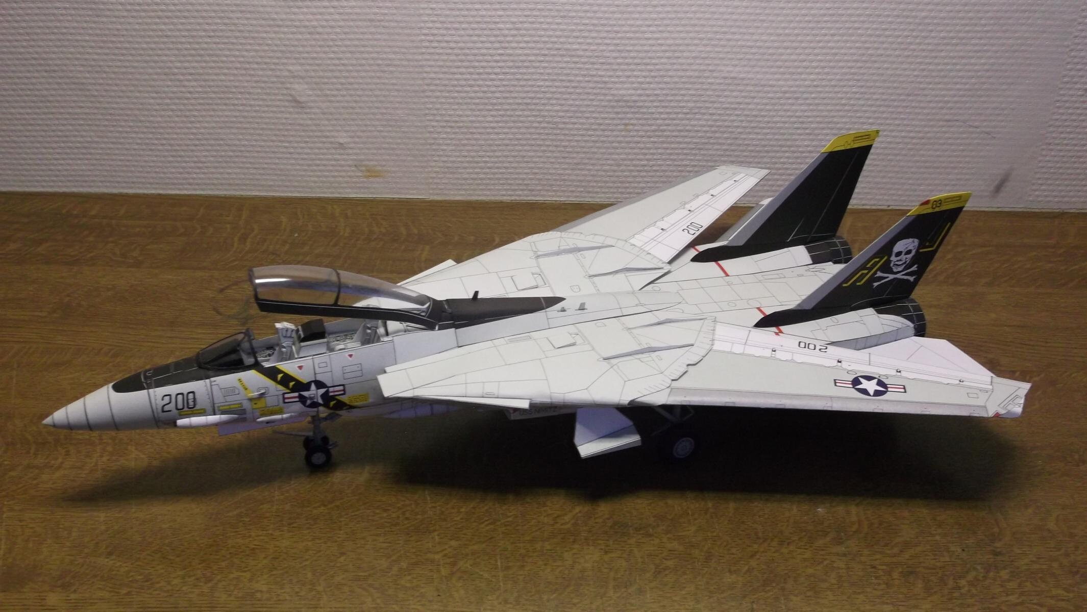 Papercraft Kit F-14 Tomcat Airplane 3d Paper Model Crafting Kit PDF ...