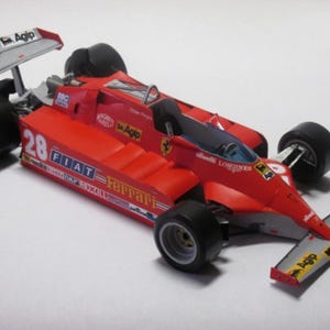 Papercraft Kit F1 Ferrari 126 CK Turbo Race Car 3d Paper Model Crafting ...