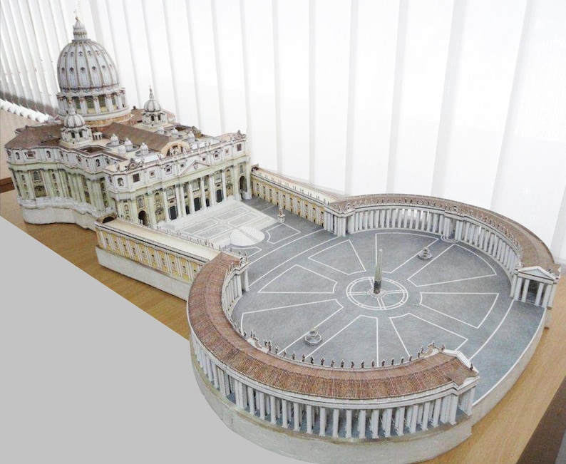 Papercraft Kit St. Peter's Basilica Vatican Simple 3d Paper Model ...