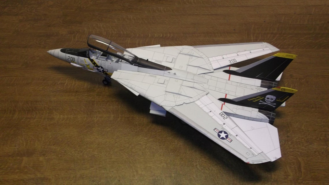 Papercraft Kit F-14 Tomcat Airplane 3d Paper Model Crafting Kit PDF ...