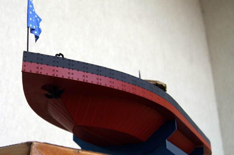 Papercraft Kit USS Monitor US Navy Armored Warship 3d Paper Model ...