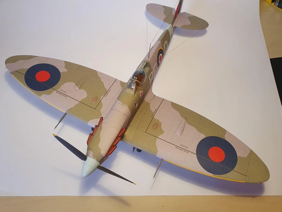 Papercraft Kit Supermarine Spitfire Airplane 3d Paper Model Crafting ...