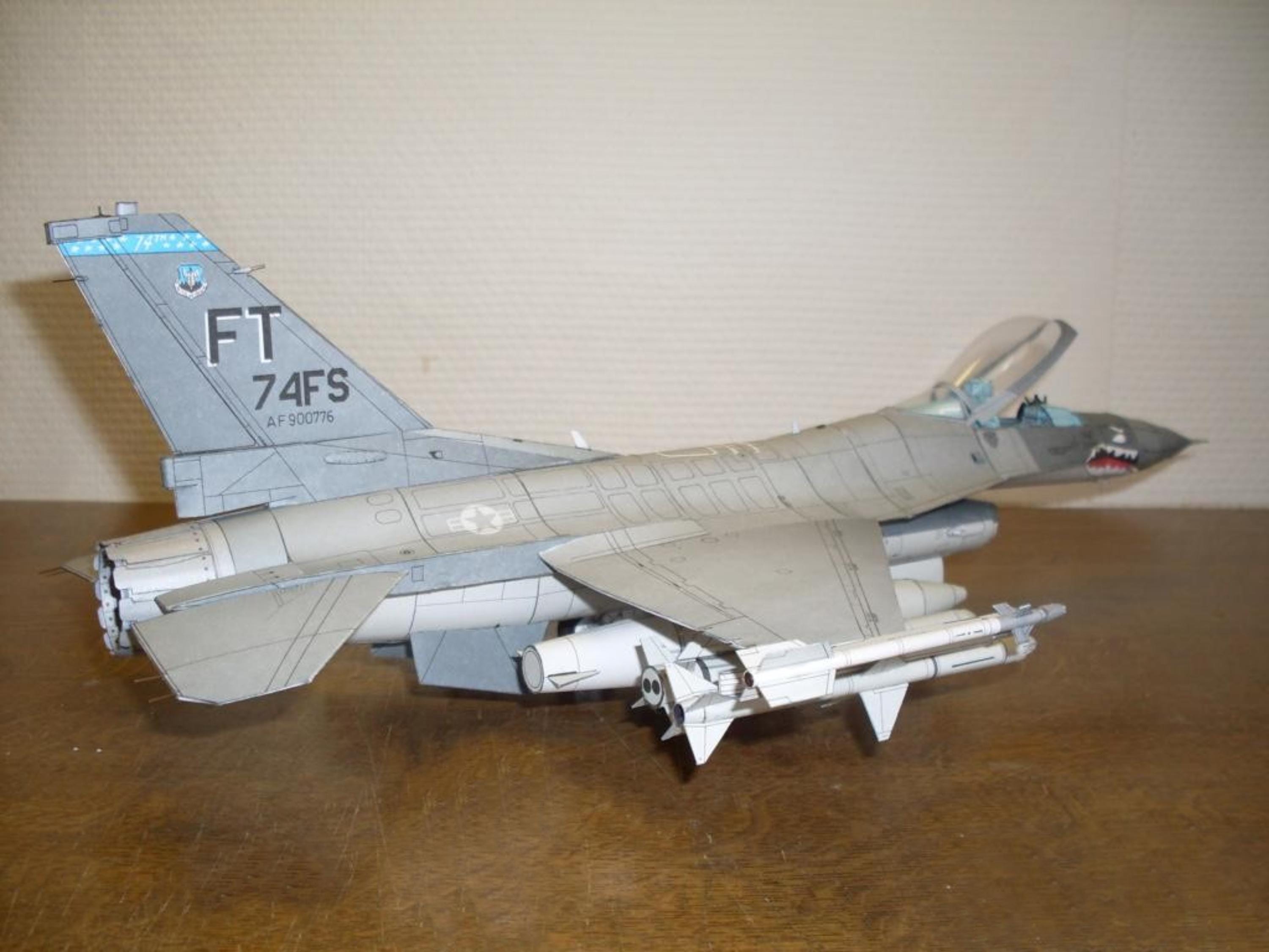 Papercraft Kit F-16 Viper Jet Fighting Falcon Airplane 3d Paper Model ...