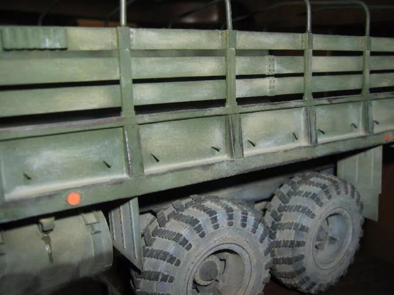 Papercraft Kit Truck 6 Wheel Drive 6x6 Kraz-255 3d Paper Model Crafting ...