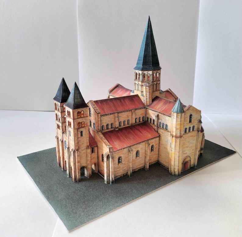 Papercraft Kit Paray Le Monial Basilica 3d Paper Model Crafting Kit PDF ...