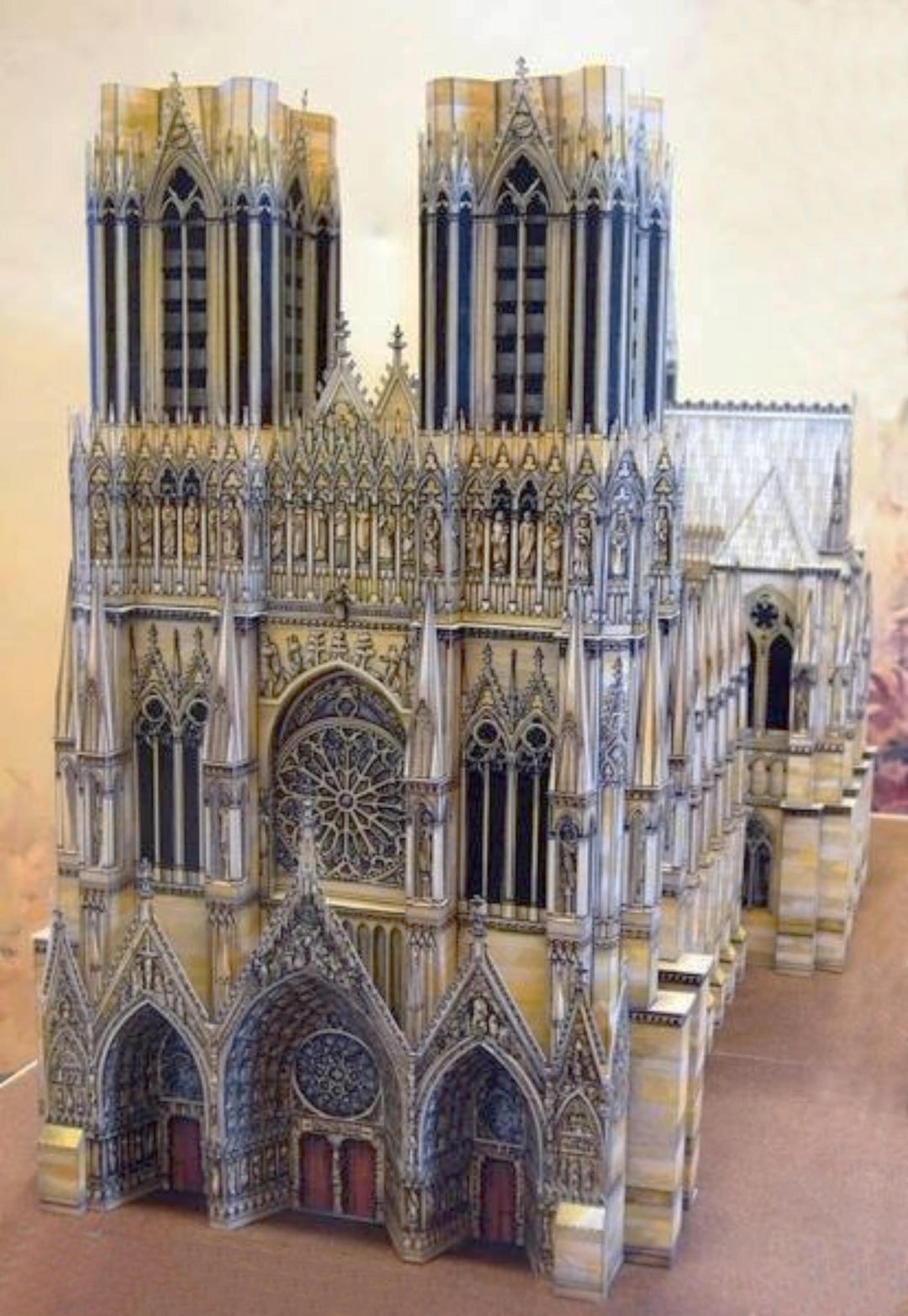 Papercraft Kit Reims Cathedral 3d Paper Model Crafting Kit PDF Plans to ...