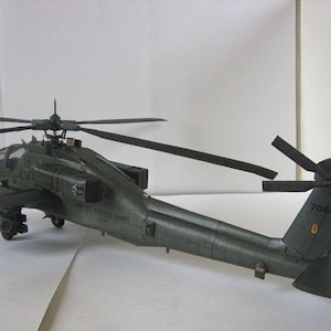 Papercraft Kit Apache Helicopter 3d Paper Model Crafting Kit PDF Plans ...