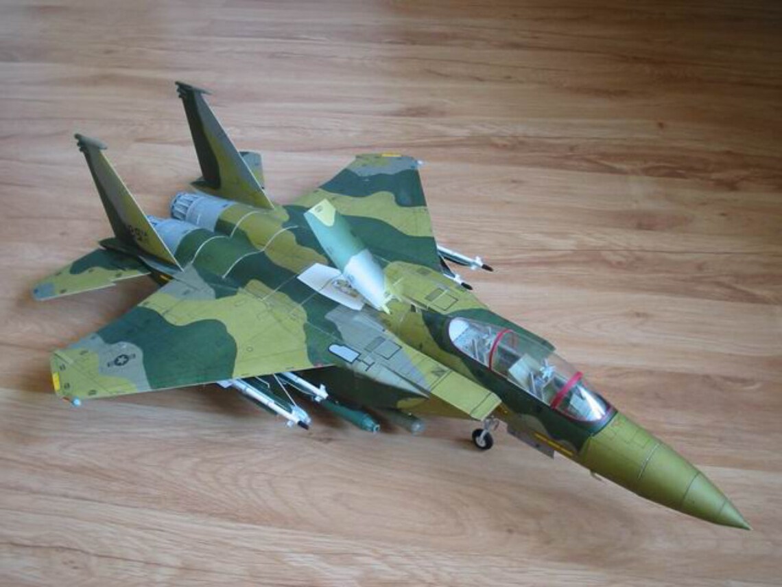 Papercraft Kit F-15E Strike Eagle Airplane 3d Paper Model Crafting Kit ...