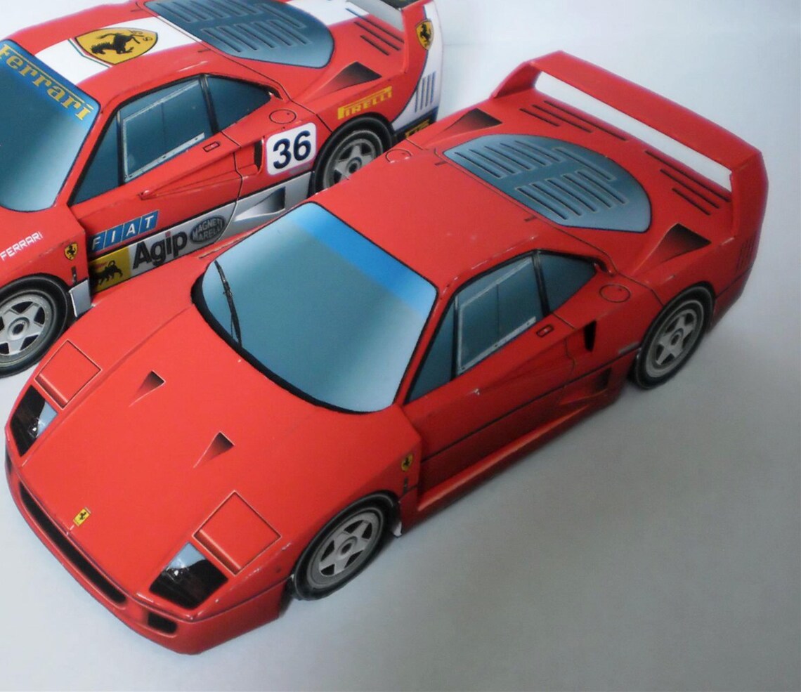 Papercraft Kit Ferrari F40 Car 3d Paper Model Crafting Kit PDF Plans to ...