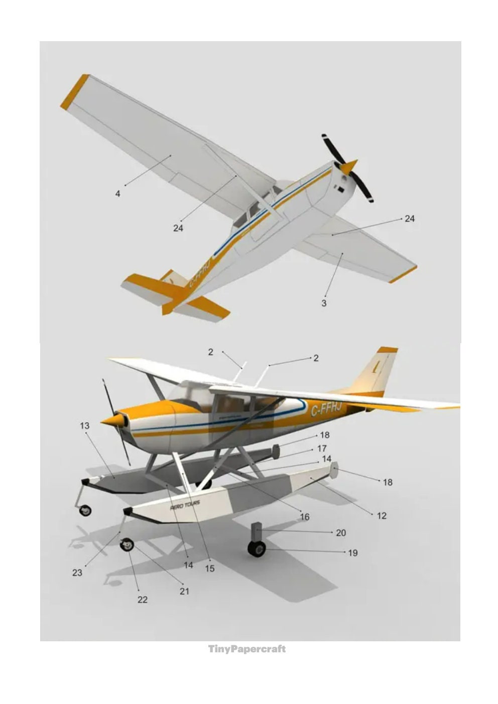Cessna Papercraft Card Model, PDF Download, With Instructions to Print ...