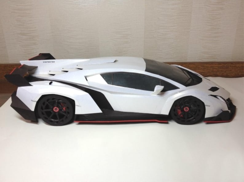 Papercraft Kit Lamborghini Veneno Car 3d Paper Model Crafting PDF Plans ...
