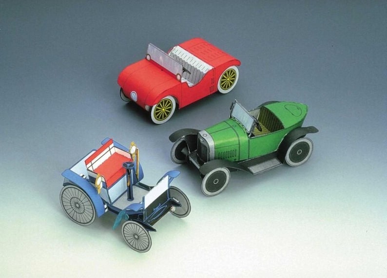Papercraft Kit Opel Benz Velo Hanomag Vintage Cars 1903 3d Paper Model ...