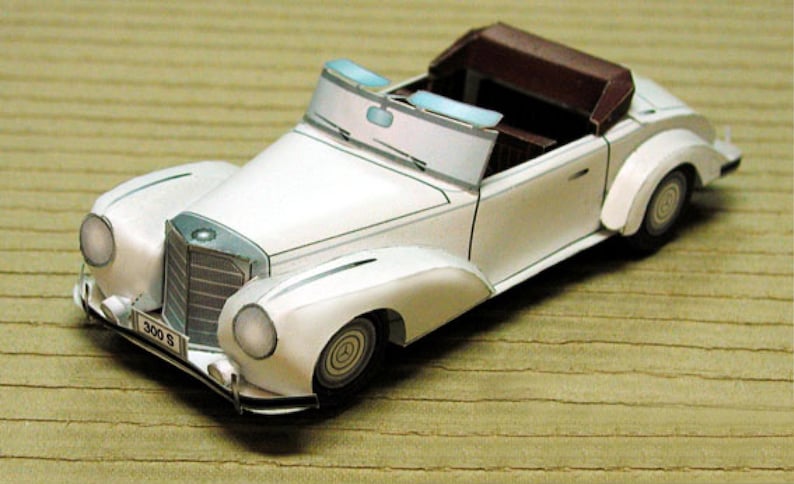 Papercraft Kit Mercedes Benz 300S Car 3d Paper Model Crafting Kit PDF ...