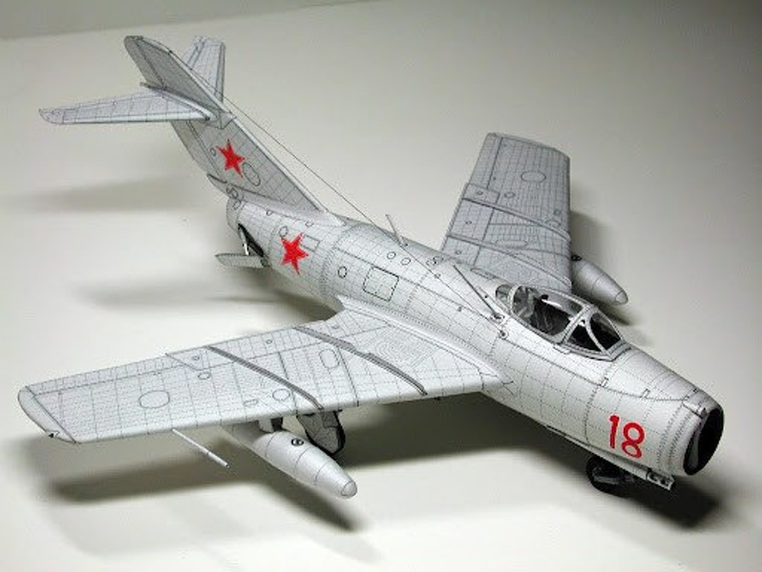 Papercraft Kit Mig-15 Fagot Airplane 3d Paper Model Crafting Kit PDF ...