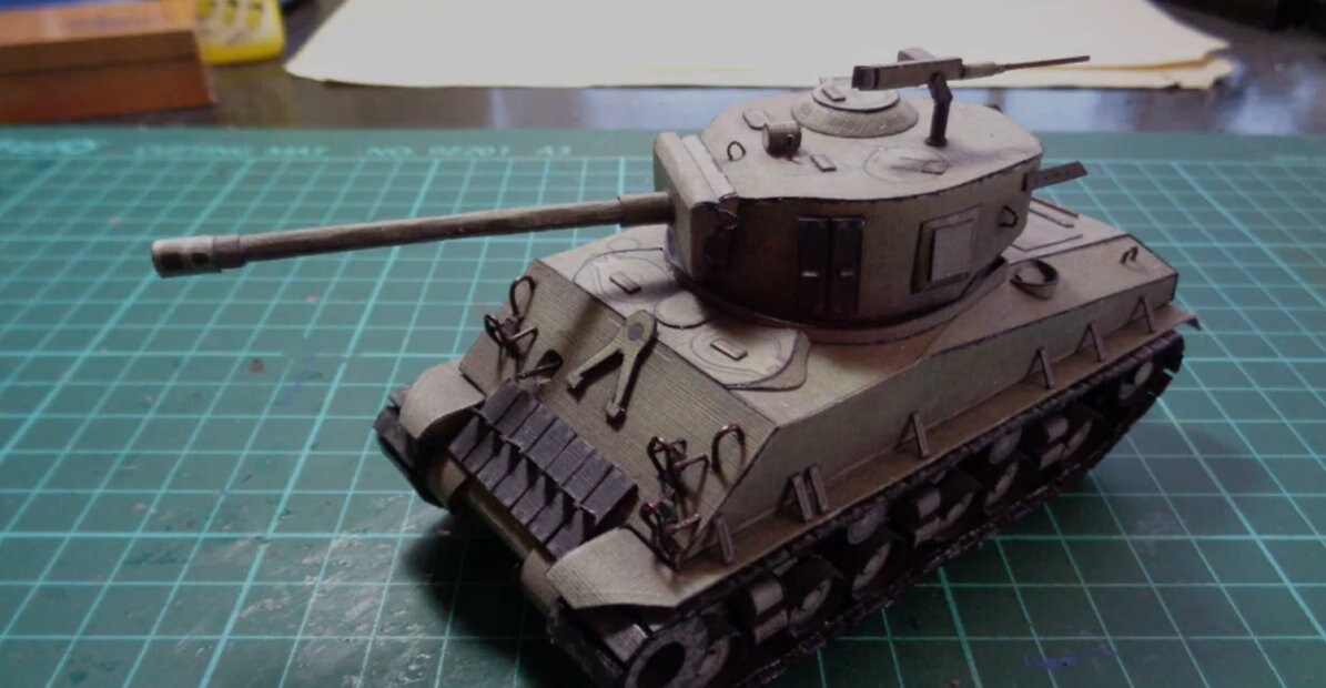 Papercraft Kit Sherman Tank 3d Paper Model Crafting Kit PDF Plans to ...