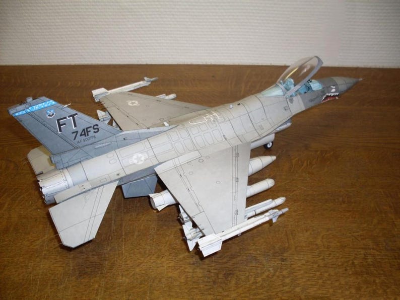Papercraft Kit F-16 Viper Jet Fighting Falcon Airplane 3d Paper Model ...