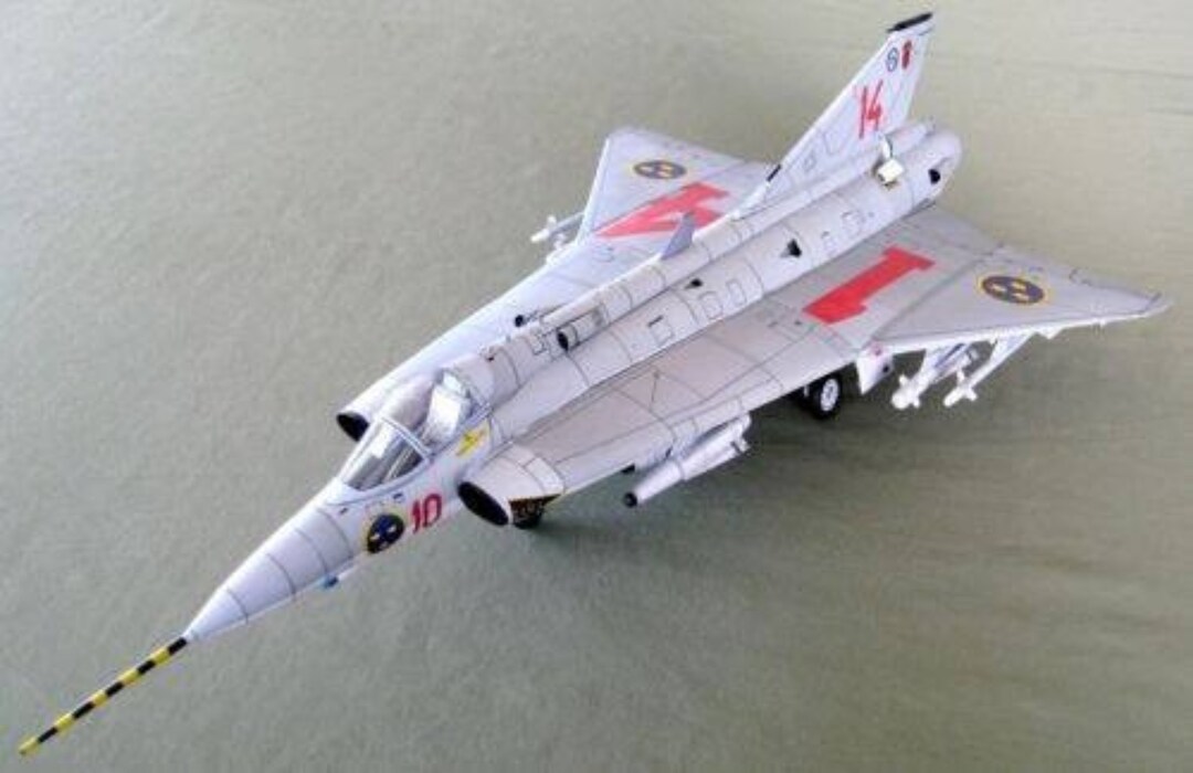 Papercraft Kit J-35 Draken Airplane 3d Paper Model Crafting Kit PDF ...