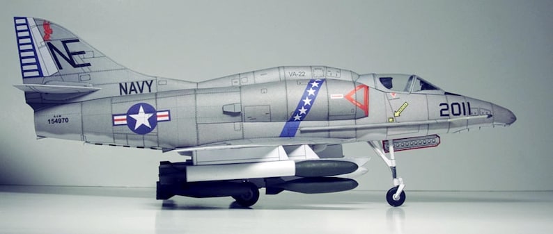 Papercraft Kit Mcdonnell Douglas A-4 Skyhawk Plane 3d Paper Model ...