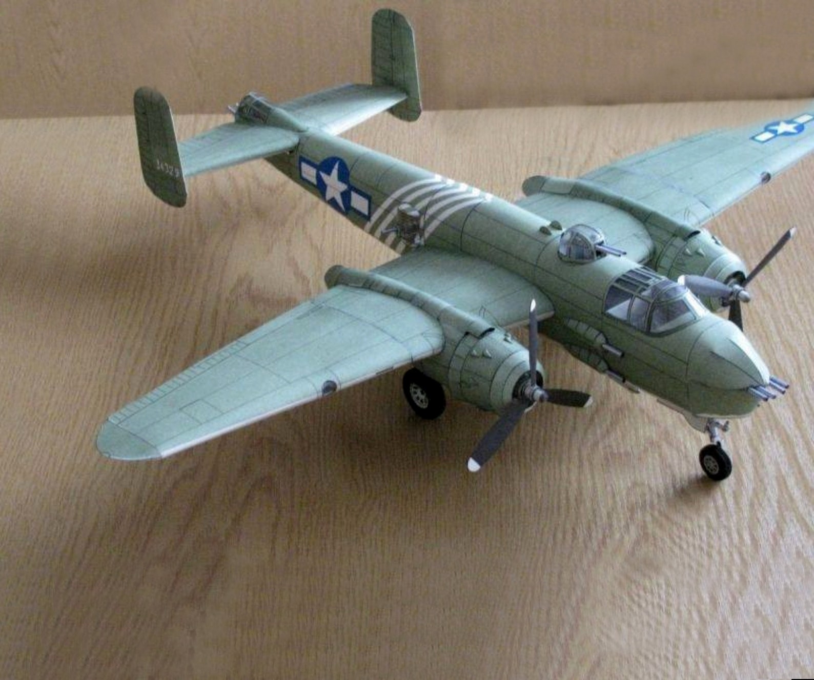 Papercraft Kit B-25 Mitchell Airplane 3d Paper Model Crafting Kit PDF ...