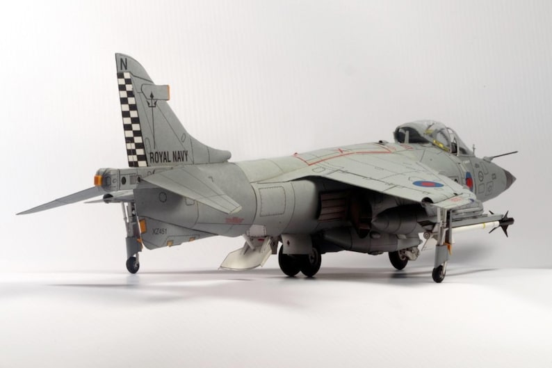 Papercraft Kit Harrier Jet 3d Paper Model Crafting Kit PDF Plans DIY ...