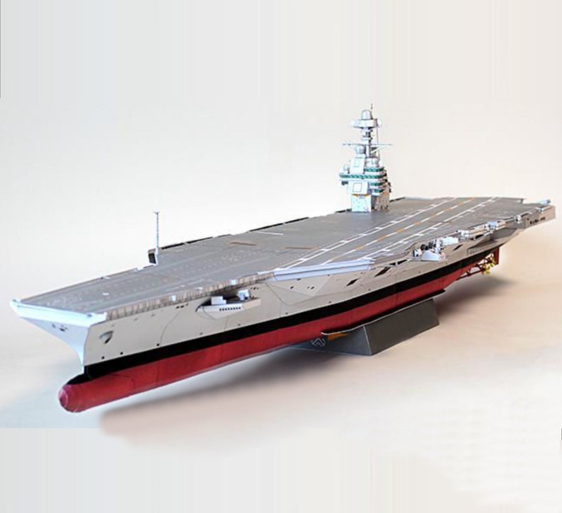 Papercraft Kit USS Gerald Ford Aircraft Carrier 3d Paper Model Crafting ...
