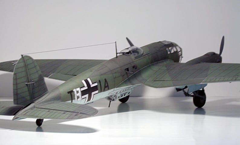 Papercraft Kit Heinkel He 111 Airplane 3d Paper Model Crafting Kit PDF ...