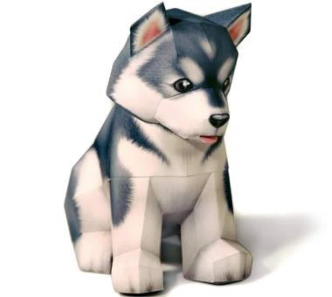 Papercraft Kit Huskey 3d Paper Model Crafting Kit PDF Plans to Print ...