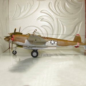 Papercraft P-38 Lightning Airplane 3d Paper Model Crafting Kit PDF ...
