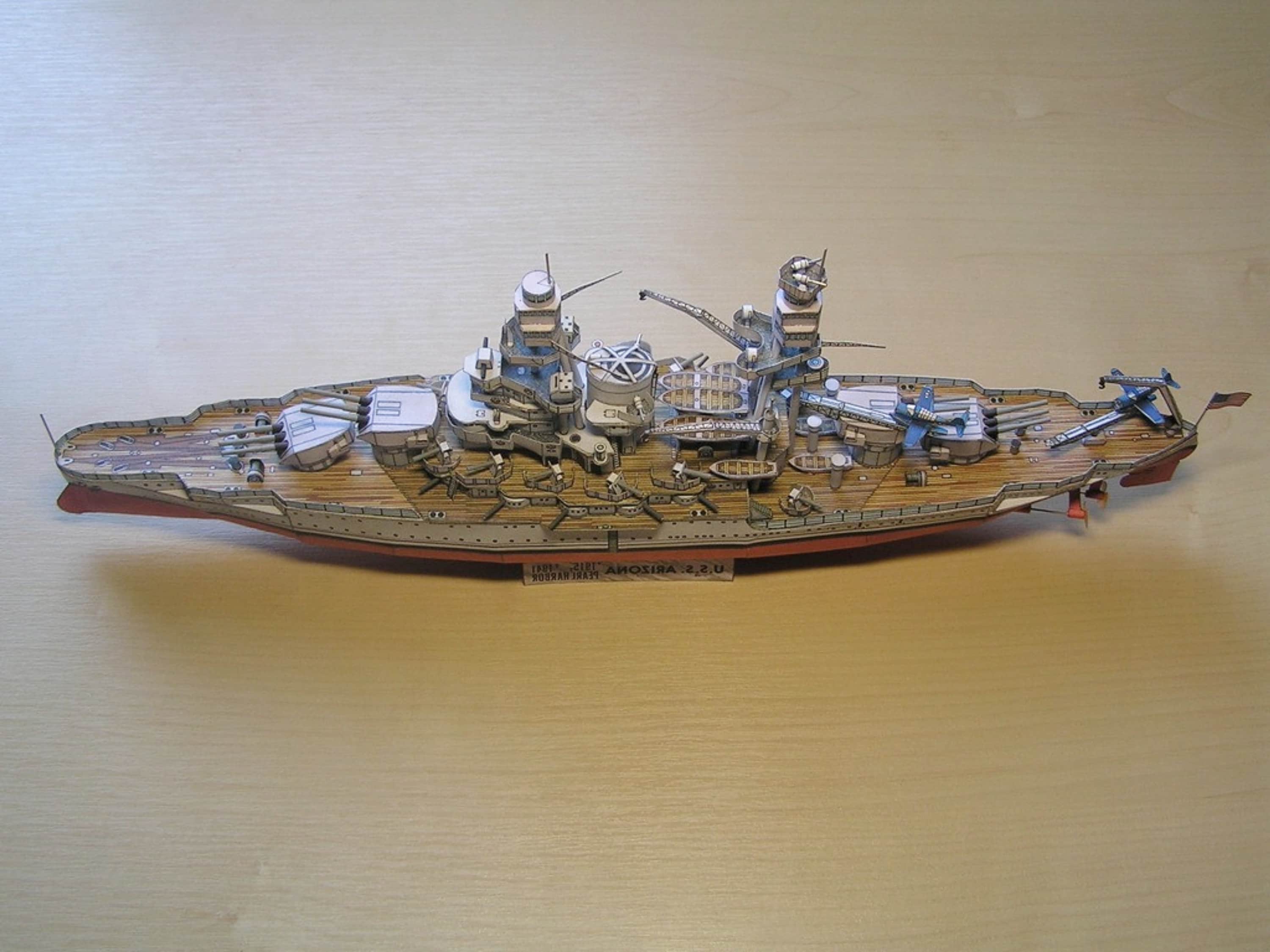 Papercraft Kit USS Arizona Battleship 3d Paper Model Crafting Kit PDF ...