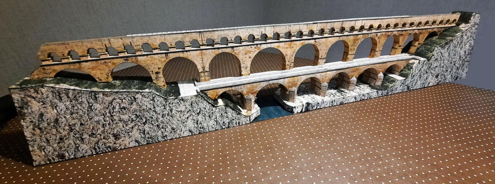 Papercraft Kit Pont Du Gard Ancient Roman Aqueduct Bridge 3d Paper ...