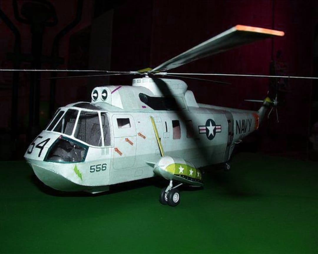 Papercraft Kit SH3 Sea King Helicopter 3d Paper Model Crafting Kit PDF ...