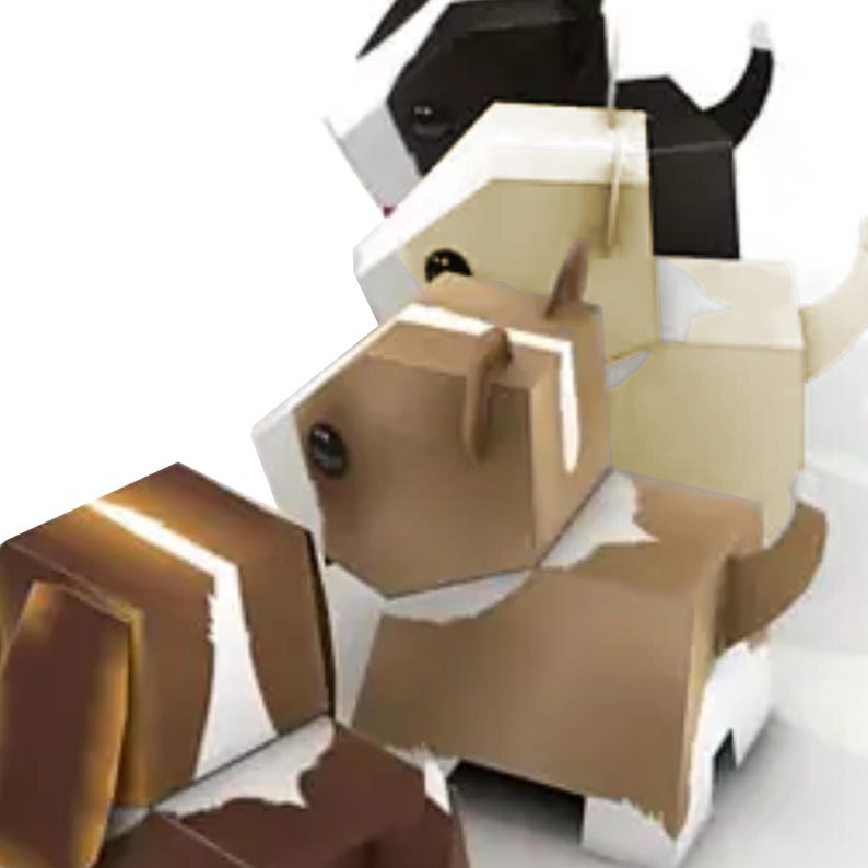 Papercraft Kit Puppies 3d Paper Model Crafting Kit PDF Plans to Print ...