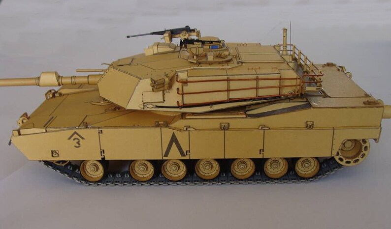Papercraft Kit M1A1 Abrams Tank 3d Paper Model Crafting Kit PDF Plans ...
