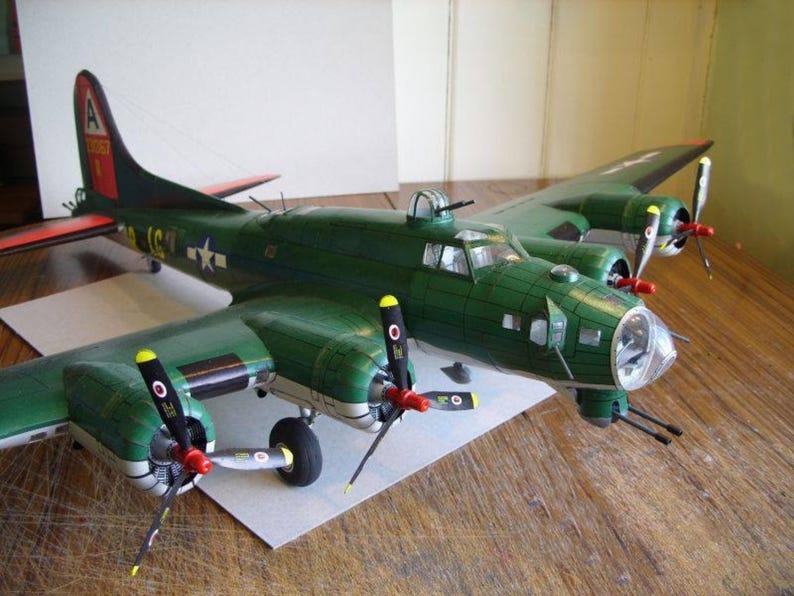 Papercraft Kit Boeing B-17G Airplane 3d Paper Model Crafting Kit PDF ...