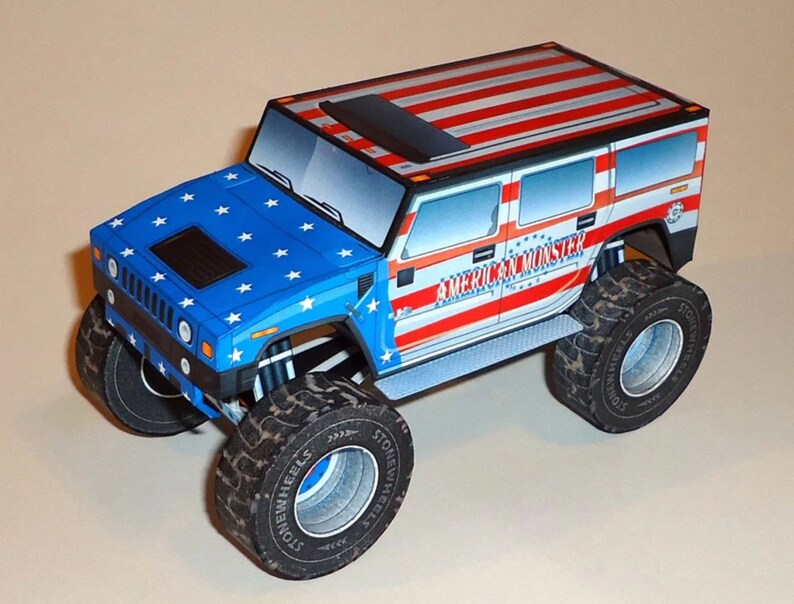 Papercraft Kit Monster Truck Collection Cars 3d Paper Model Crafting ...