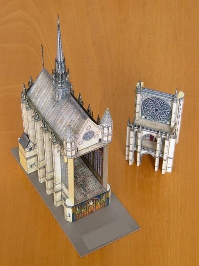 Papercraft Kit Sainte Chapelle Chapel 3d Paper Model Crafting Kit PDF ...