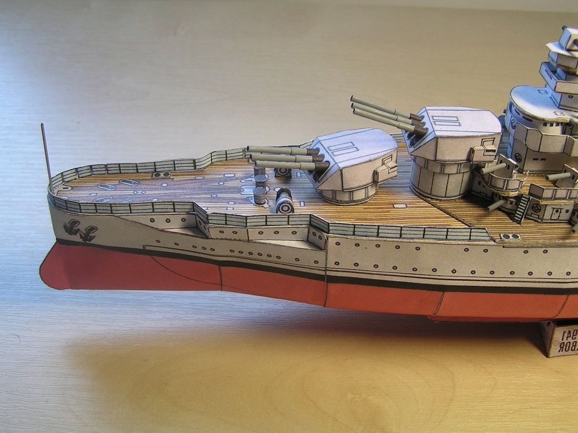 Papercraft Kit USS Arizona Battleship 3d Paper Model Crafting Kit PDF ...