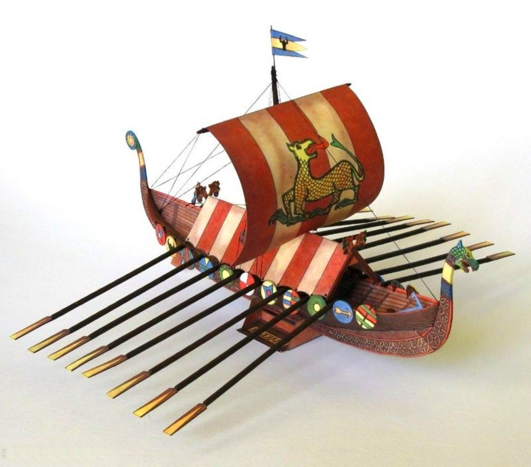Papercraft Kit Viking Drakkar Longboat 3d Paper Model Crafting Kit PDF ...