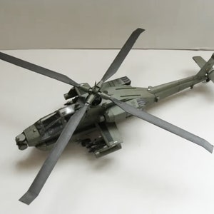 Papercraft Kit Apache Helicopter 3d Paper Model Crafting Kit PDF Plans ...