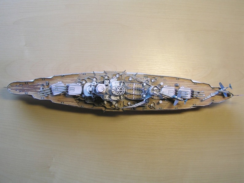 Papercraft Kit USS Arizona Battleship 3d Paper Model Crafting Kit PDF ...