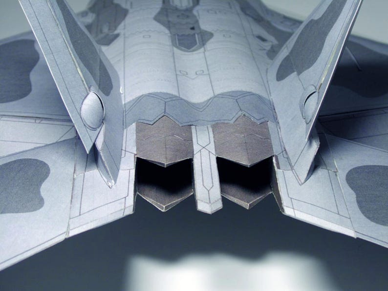 PaperCraft F-22 Raptor Flugzeug 3D Papiermodell Bastelpackung PDF Pläne ...